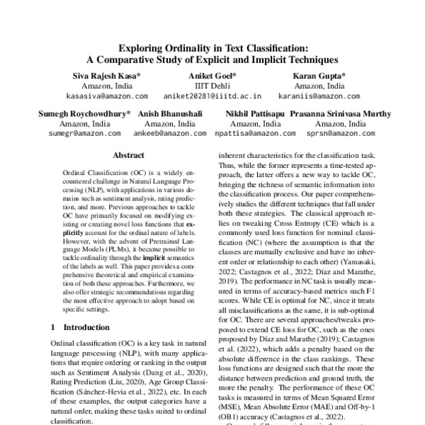 Exploring Ordinality in Text Classification: A Comparative Study of Explicit and Implicit ...