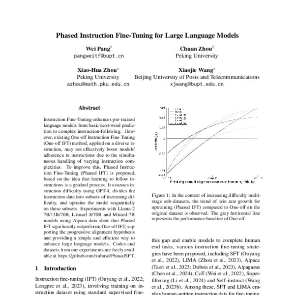 Phased Instruction Fine-Tuning for Large Language Models - ACL Anthology
