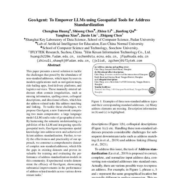 GeoAgent: To Empower LLMs using Geospatial Tools for Address Standardization - ACL Anthology