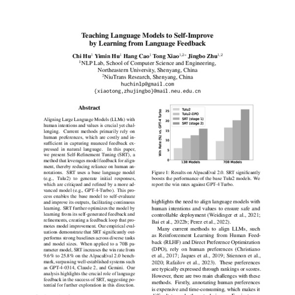 Teaching Language Models to Self-Improve by Learning from Language ...