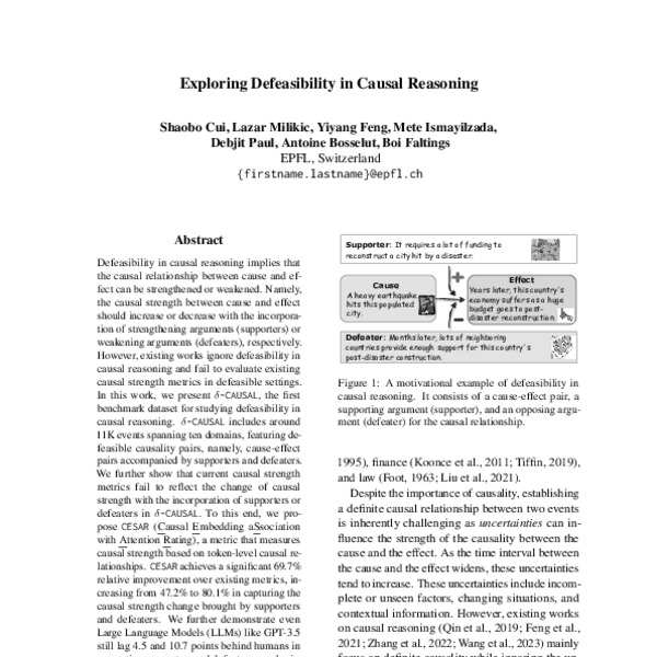 Exploring Defeasibility in Causal Reasoning - ACL Anthology
