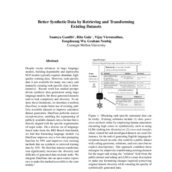 Better Synthetic Data by Retrieving and Transforming Existing Datasets - ACL Anthology