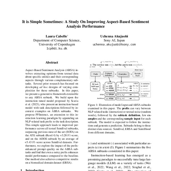 It is Simple Sometimes: A Study On Improving Aspect-Based Sentiment Analysis Performance - ACL ...