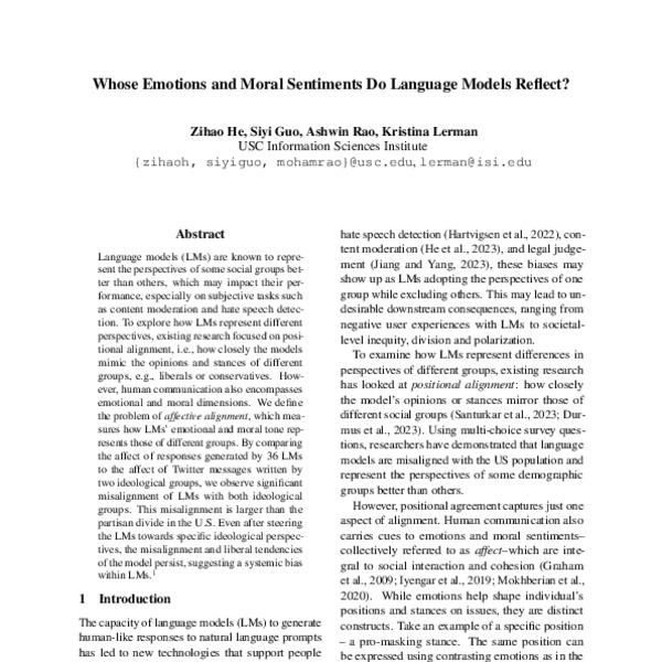 Whose Emotions and Moral Sentiments do Language Models Reflect? - ACL Anthology