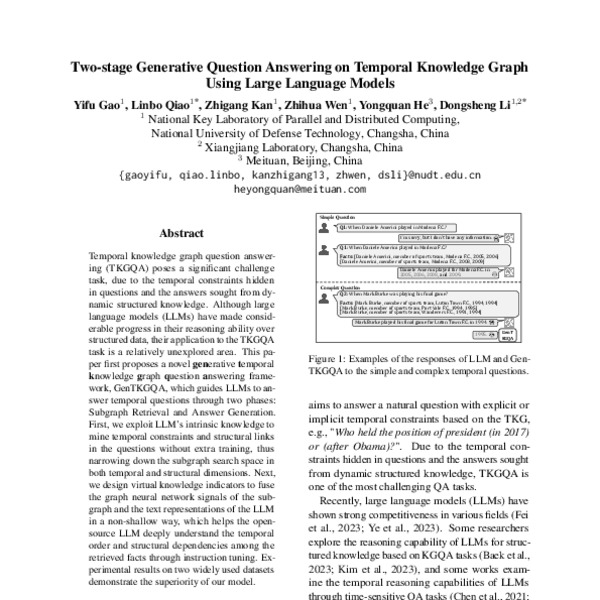 Two Stage Generative Question Answering On Temporal Knowledge Graph Using Large Language Models 0961