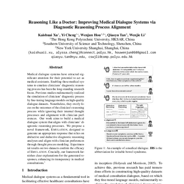 Reasoning Like a Doctor: Improving Medical Dialogue Systems via Diagnostic Reasoning Process ...