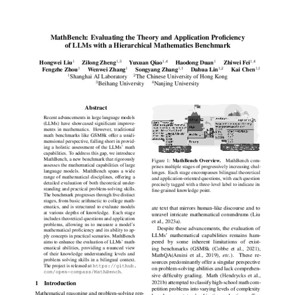 MathBench: Evaluating the Theory and Application Proficiency of LLMs ...