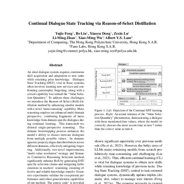 Continual Dialogue State Tracking via Reason-of-Select Distillation - ACL Anthology
