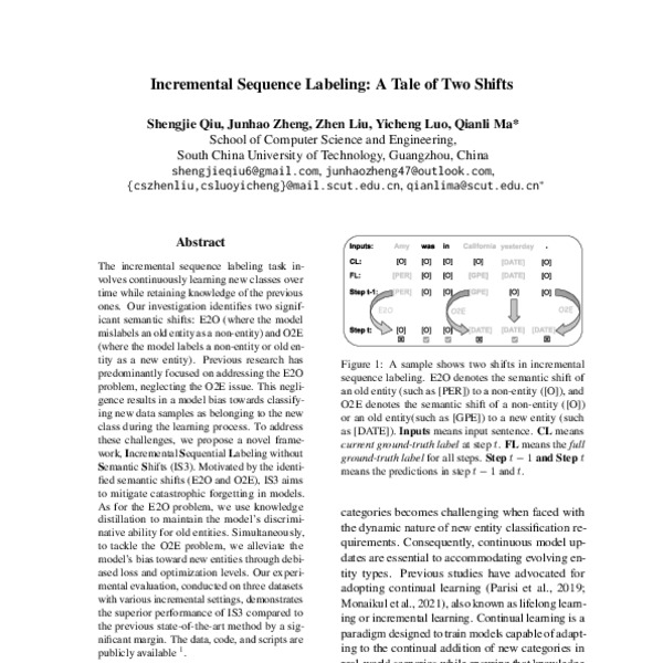 Incremental Sequence Labeling: A Tale of Two Shifts - ACL Anthology