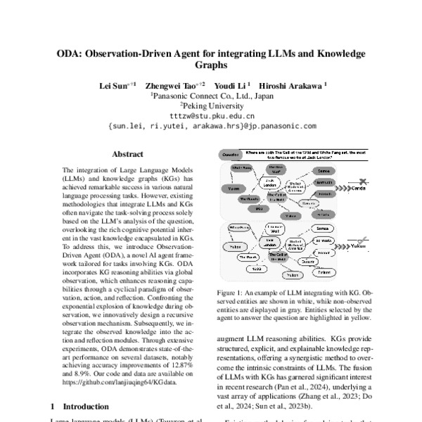 ODA: Observation-Driven Agent for integrating LLMs and Knowledge Graphs - ACL Anthology