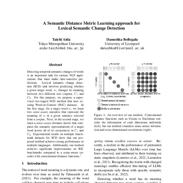 A Semantic Distance Metric Learning approach for Lexical Semantic Change Detection - ACL Anthology