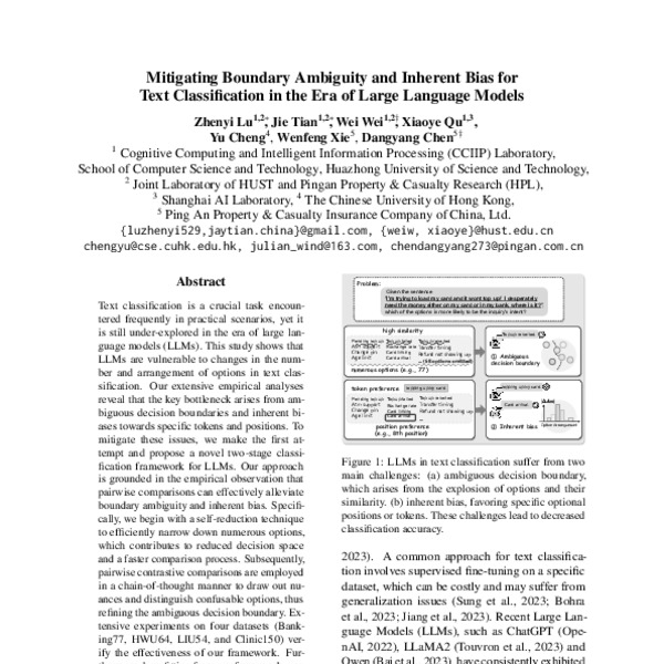 Mitigating Boundary Ambiguity and Inherent Bias for Text Classification in the Era of Large ...