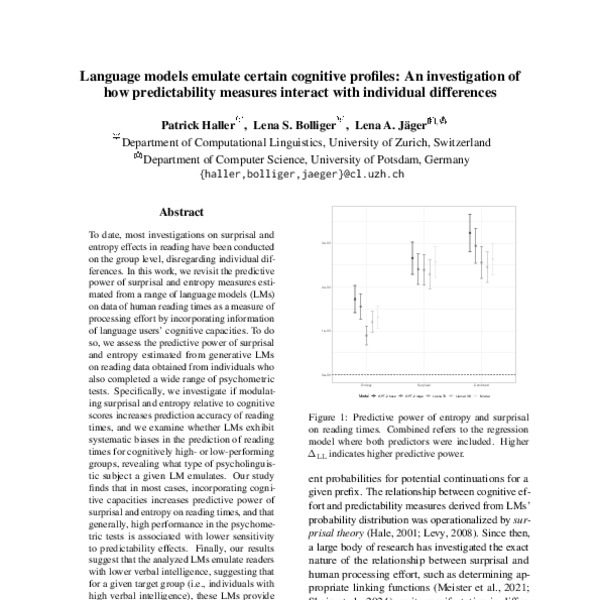 Language models emulate certain cognitive profiles: An investigation of ...