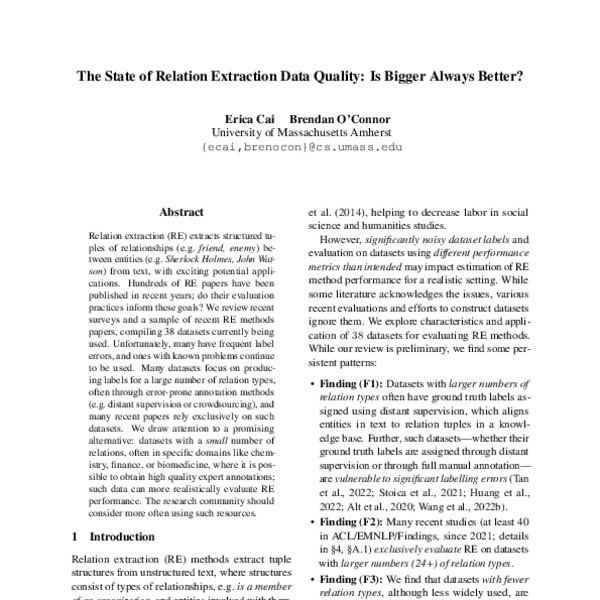 The State Of Relation Extraction Data Quality Is Bigger Always Better