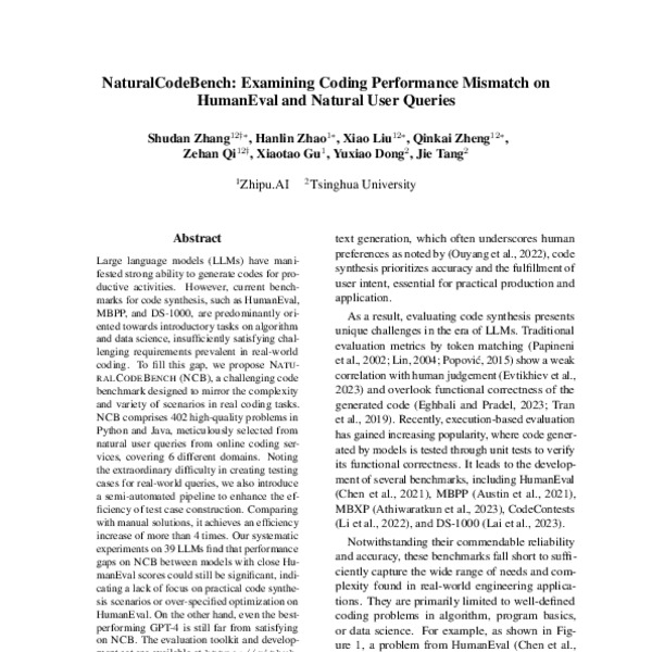 NaturalCodeBench: Examining Coding Performance Mismatch on HumanEval ...