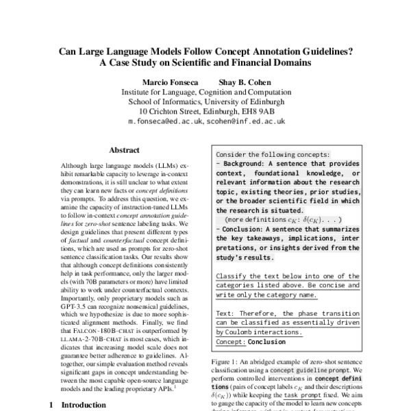 Can Large Language Models Follow Concept Annotation Guidelines? A Case Study on Scientific and ...