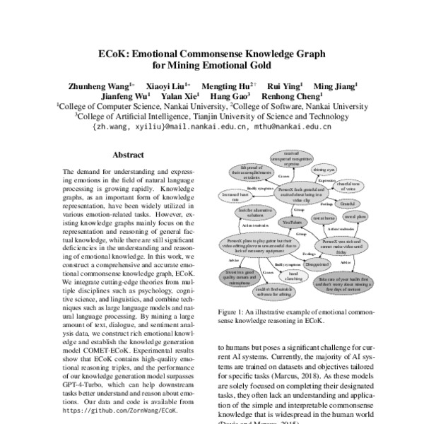 ECoK: Emotional Commonsense Knowledge Graph for Mining Emotional Gold - ACL Anthology