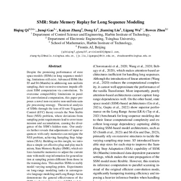 SMR: State Memory Replay for Long Sequence Modeling - ACL Anthology