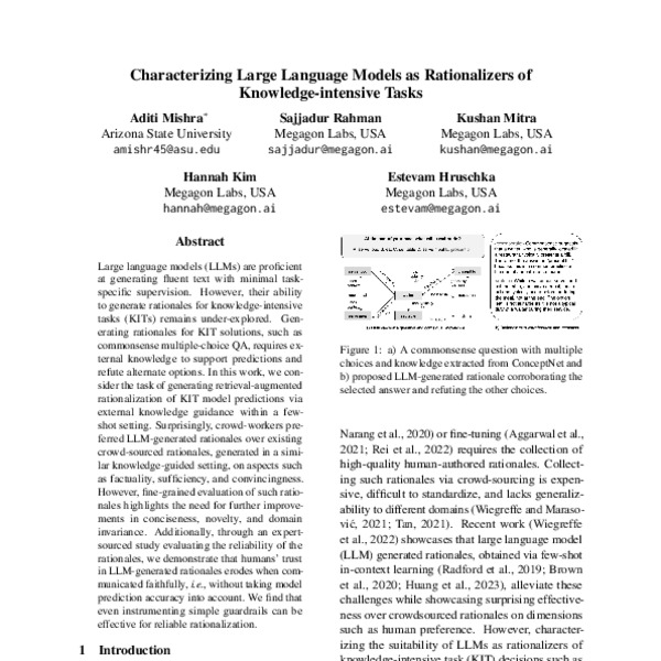Characterizing Large Language Models as Rationalizers of Knowledge ...