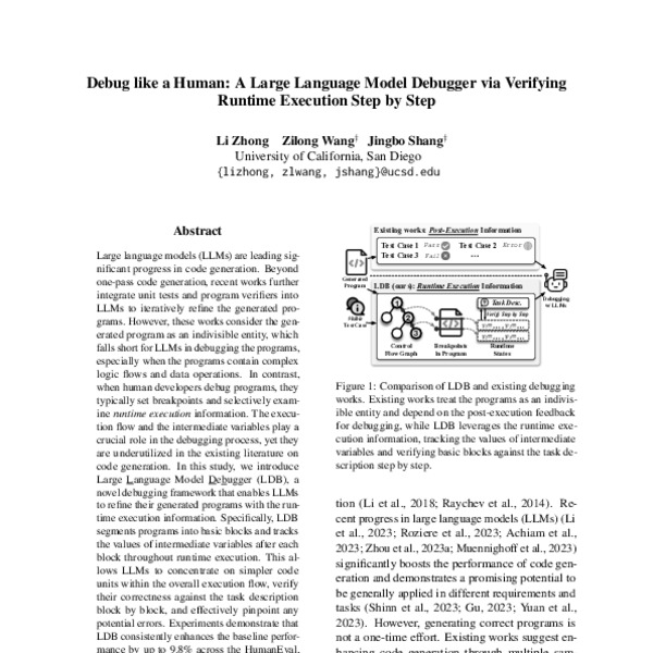 Debug like a Human: A Large Language Model Debugger via Verifying Runtime Execution Step by Step ...