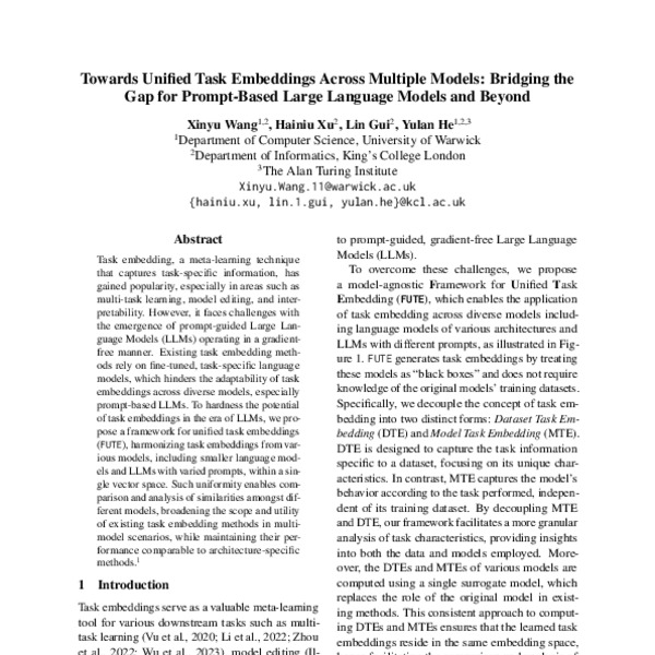Towards Unified Task Embeddings Across Multiple Models: Bridging the Gap for Prompt-Based Large ...