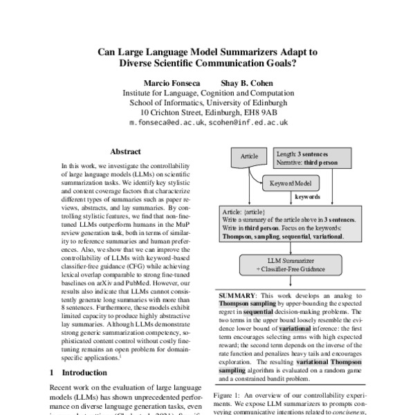Can Large Language Model Summarizers Adapt to Diverse Scientific Communication Goals? - ACL ...