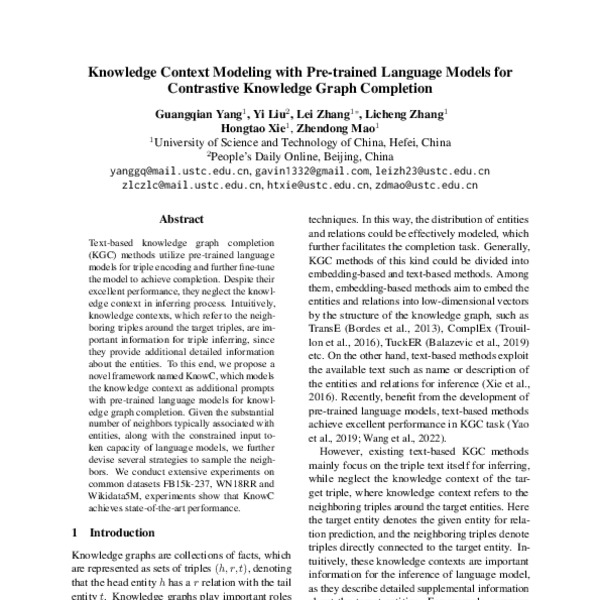 Knowledge Context Modeling With Pre Trained Language Models For Contrastive Knowledge Graph