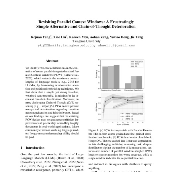 Revisiting Parallel Context Windows A Frustratingly Simple Alternative And Chain Of Thought