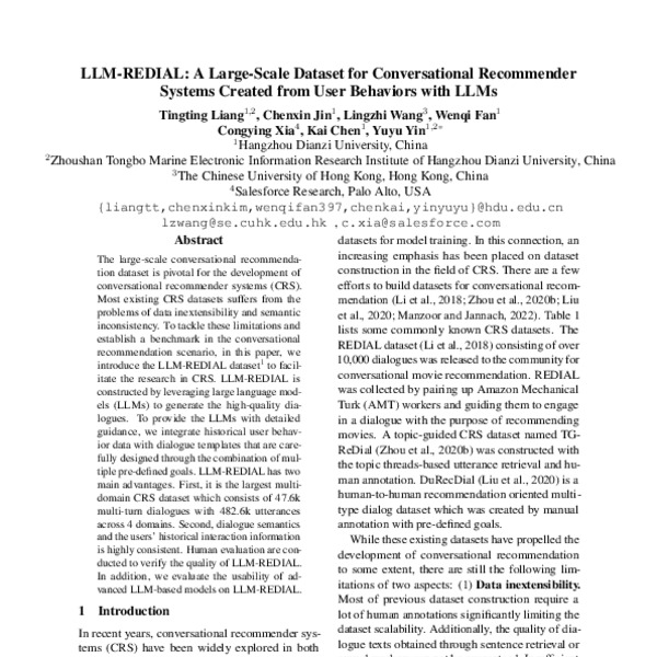 LLM-REDIAL: A Large-Scale Dataset for Conversational Recommender Systems Created from User ...