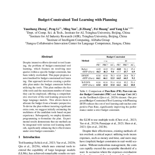 Budget-Constrained Tool Learning with Planning - ACL Anthology