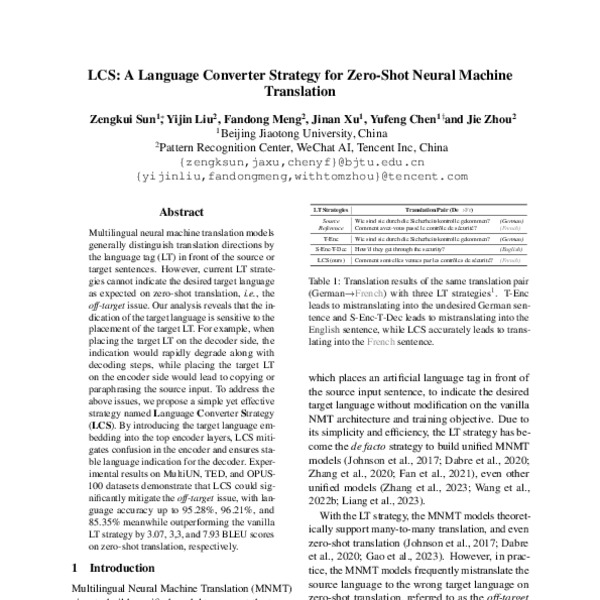 LCS: A Language Converter Strategy for Zero-Shot Neural Machine ...