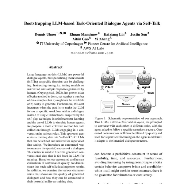 Bootstrapping Llm Based Task Oriented Dialogue Agents Via Self Talk 9207