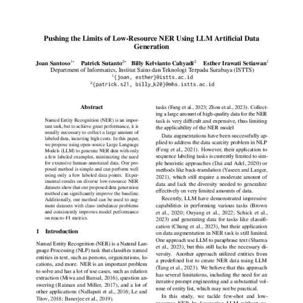 Pushing the Limits of Low-Resource NER Using LLM Artificial Data Generation - ACL Anthology