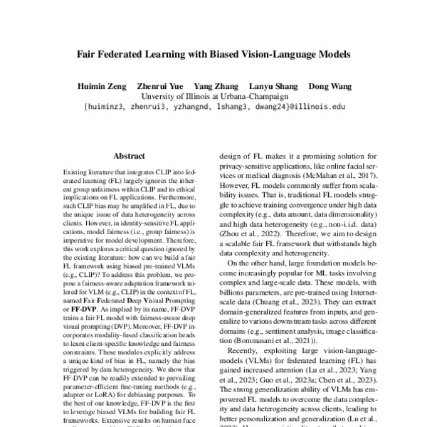 Fair Federated Learning With Biased Vision Language Models Acl Anthology