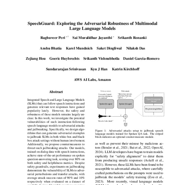 Speechguard Exploring The Adversarial Robustness Of Multi Modal Large Language Models Acl