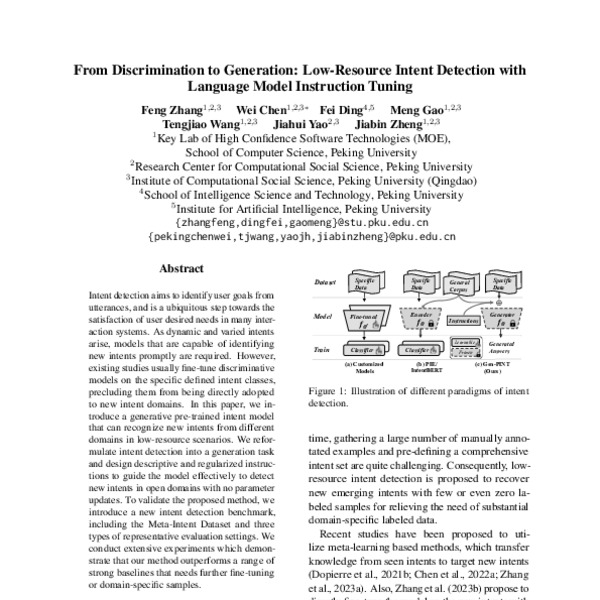 From Discrimination To Generation Low Resource Intent Detection With Language Model Instruction
