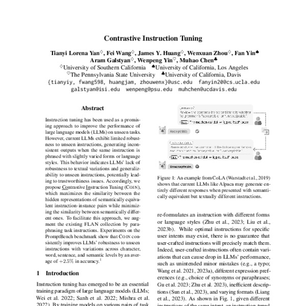 Contrastive Instruction Tuning - ACL Anthology