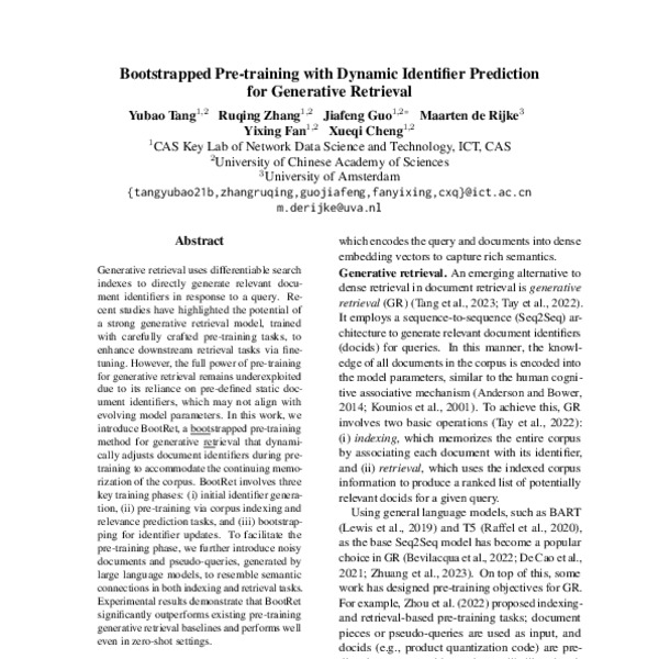 Bootstrapped Pre-training with Dynamic Identifier Prediction for ...