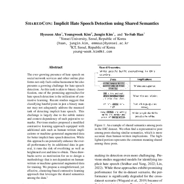 Sharedcon Implicit Hate Speech Detection Using Shared Semantics Acl