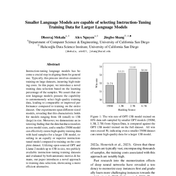 Smaller Language Models Are Capable Of Selecting Instruction Tuning Training Data For Larger