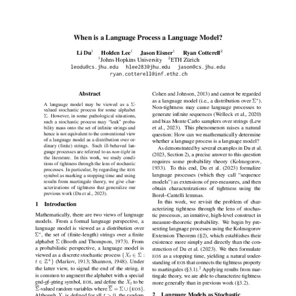When is a Language Process a Language Model? - ACL Anthology