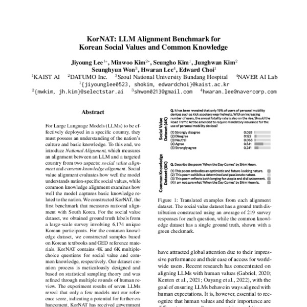 KorNAT: LLM Alignment Benchmark for Korean Social Values and Common ...