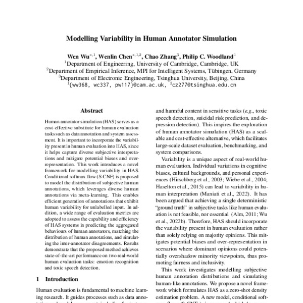 Modelling Variability In Human Annotator Simulation Acl Anthology