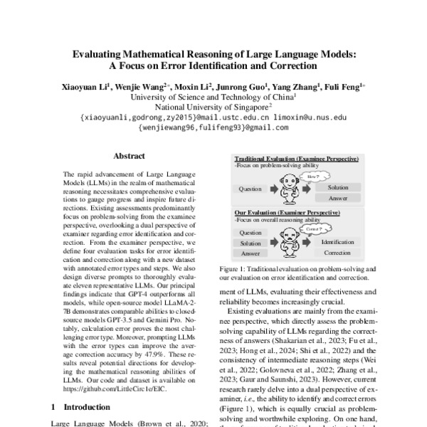 Evaluating Mathematical Reasoning of Large Language Models: A Focus on ...