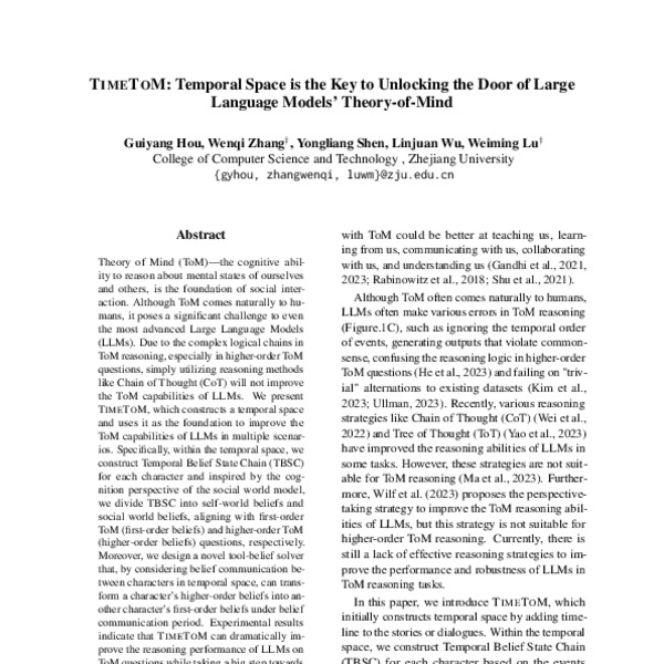 TimeToM: Temporal Space is the Key to Unlocking the Door of Large ...