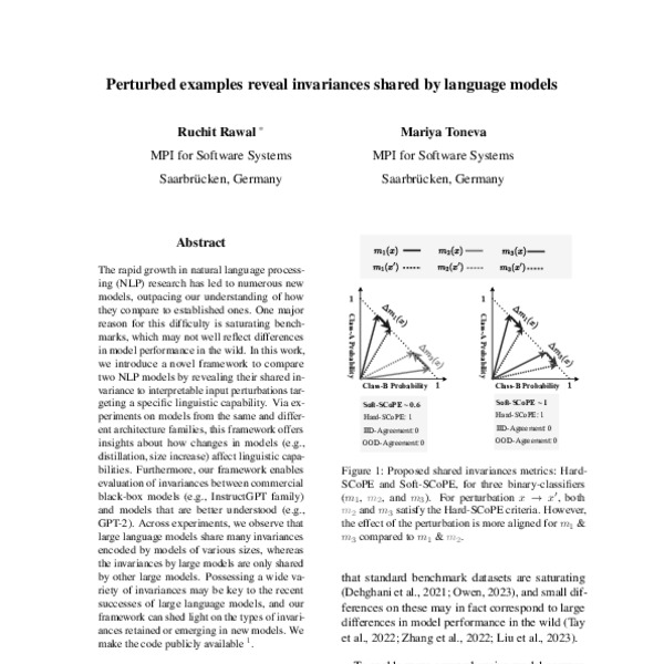 Perturbed examples reveal invariances shared by language models - ACL Anthology