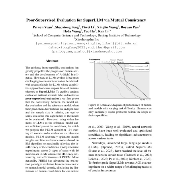 Poor-Supervised Evaluation for SuperLLM via Mutual Consistency - ACL Anthology