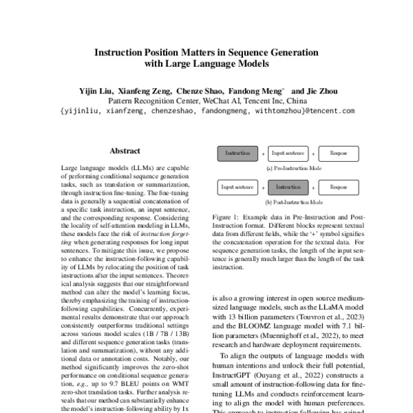 Instruction Position Matters in Sequence Generation with Large Language Models - ACL Anthology