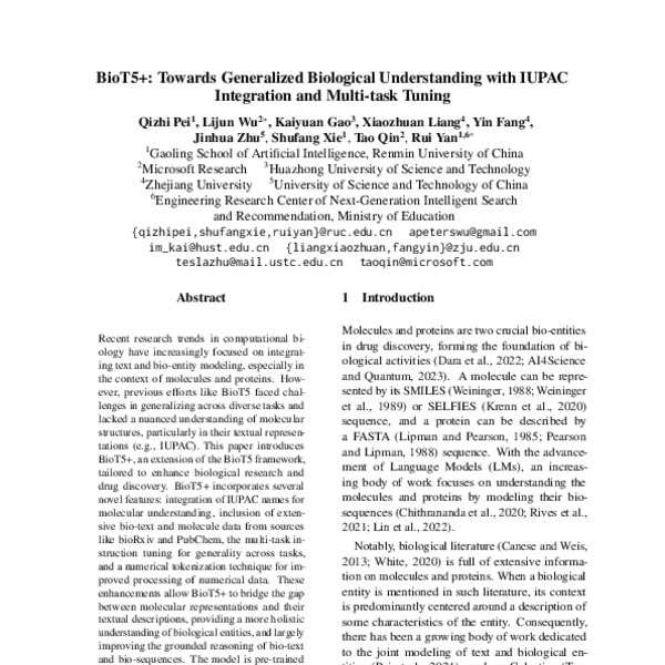 Biot5 Towards Generalized Biological Understanding With Iupac Integration And Multi Task