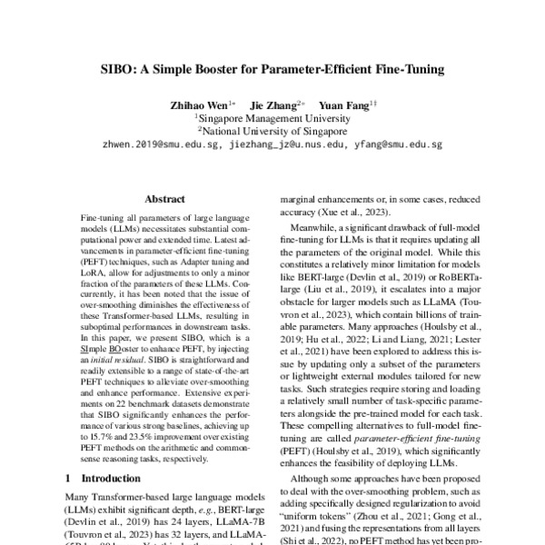 Sibo A Simple Booster For Parameter Efficient Fine Tuning Acl Anthology